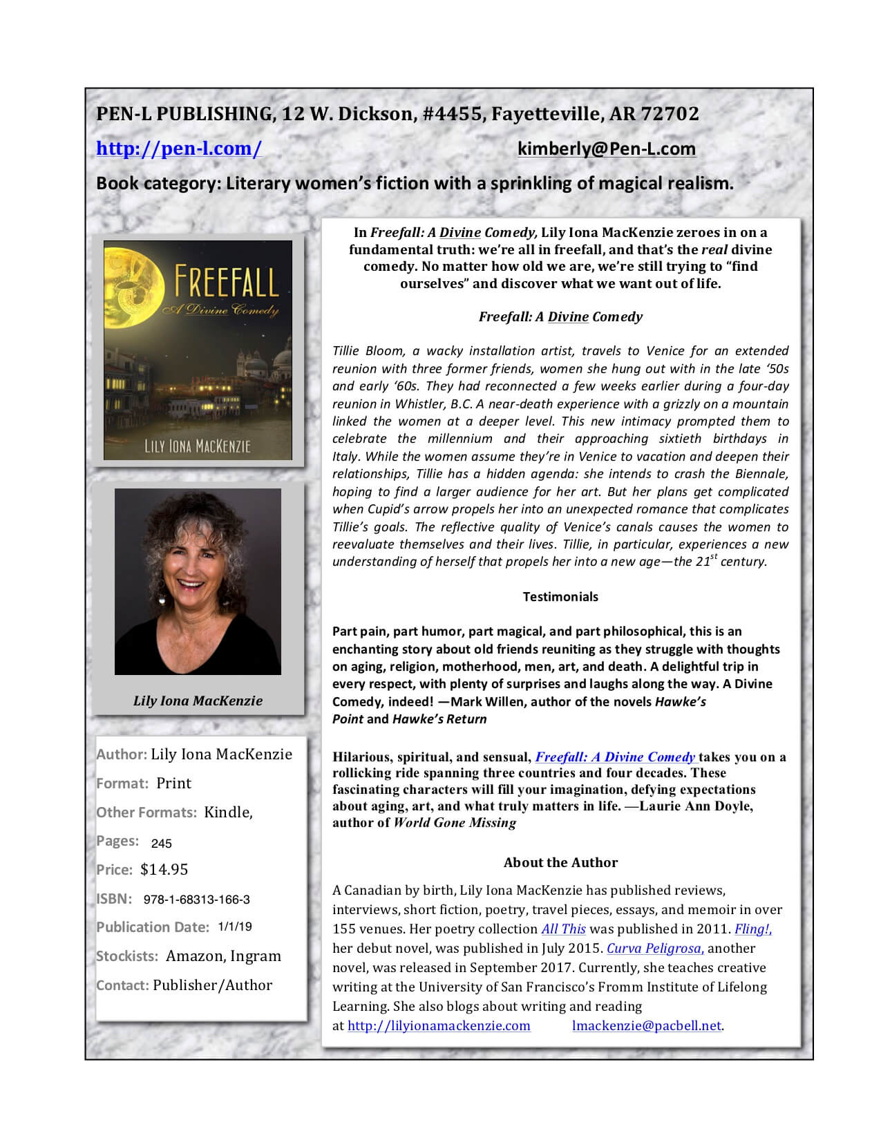 Media Kit for Lily Iona MacKenzie | lilyionamackenzie.com